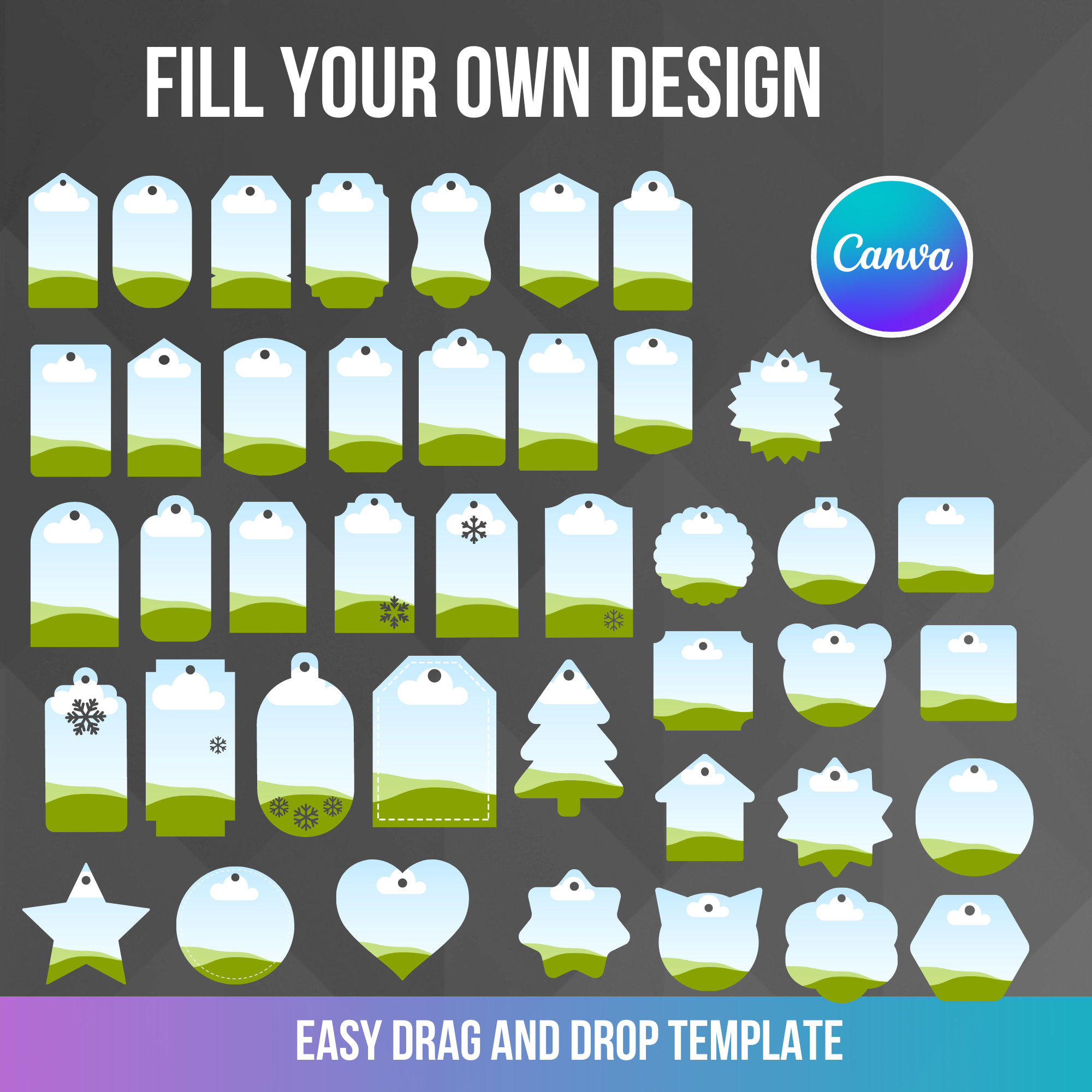Make Your Own Gift Tag, Bundle Canva Frame Template, Editable Templates ...