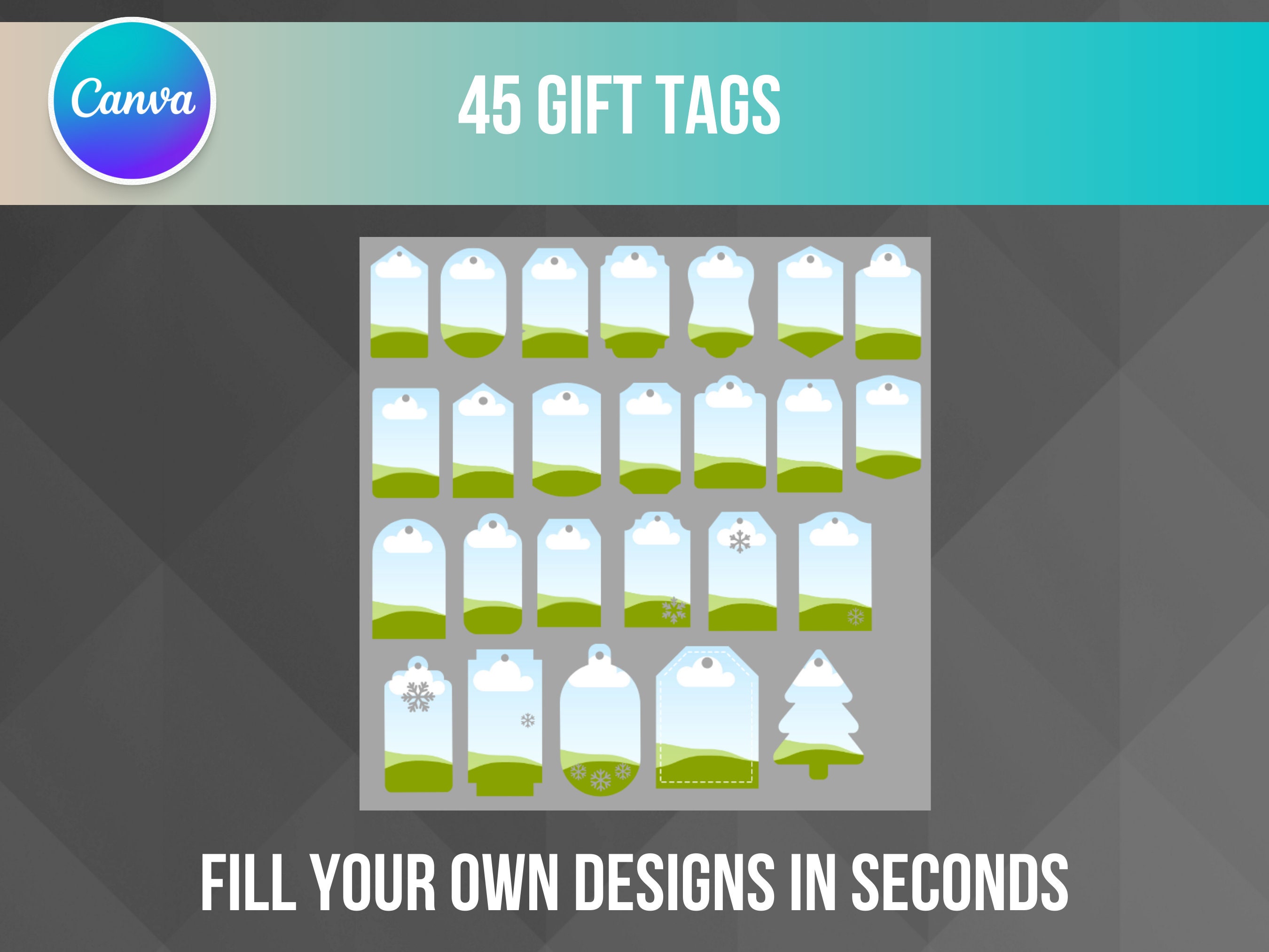 Make Your Own Gift Tag, Bundle Canva Frame Template, Editable Templates ...