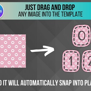 Canva Frame Numbers and Symbols, Editable Template, Canva Frame Stitch ...