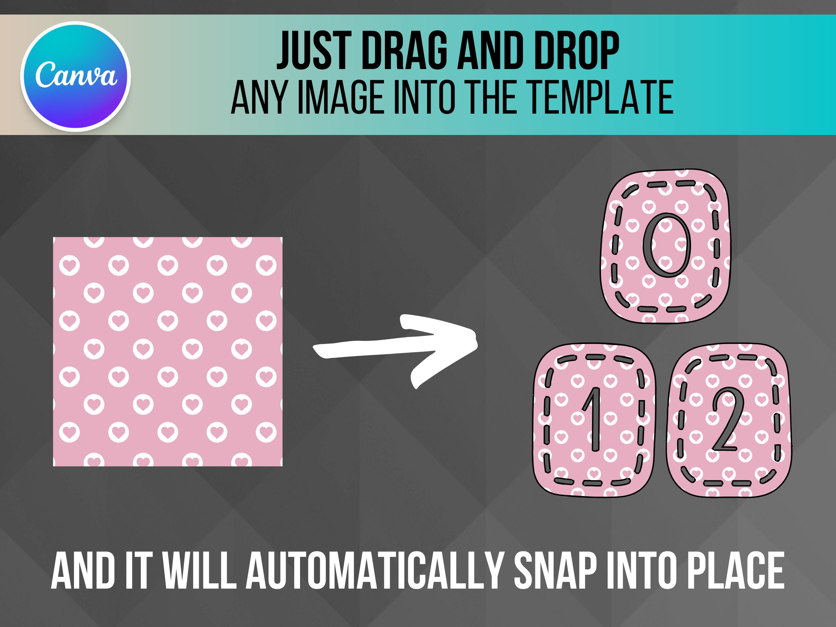 Canva Frame Numbers and Symbols, Editable Template, Canva Frame Stitch ...