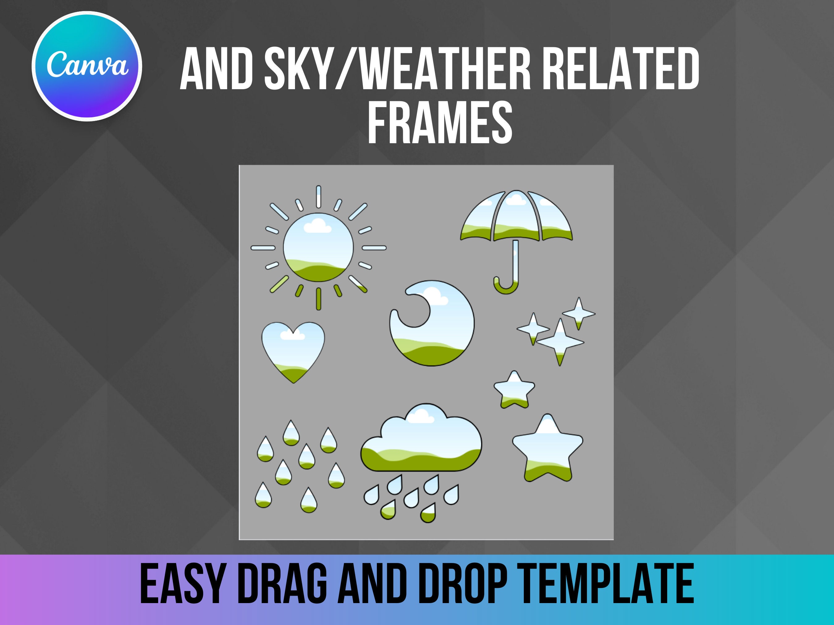 Canva Frames Boho Rainbow and Weather Mega Bundle, Rainbow Templates ...