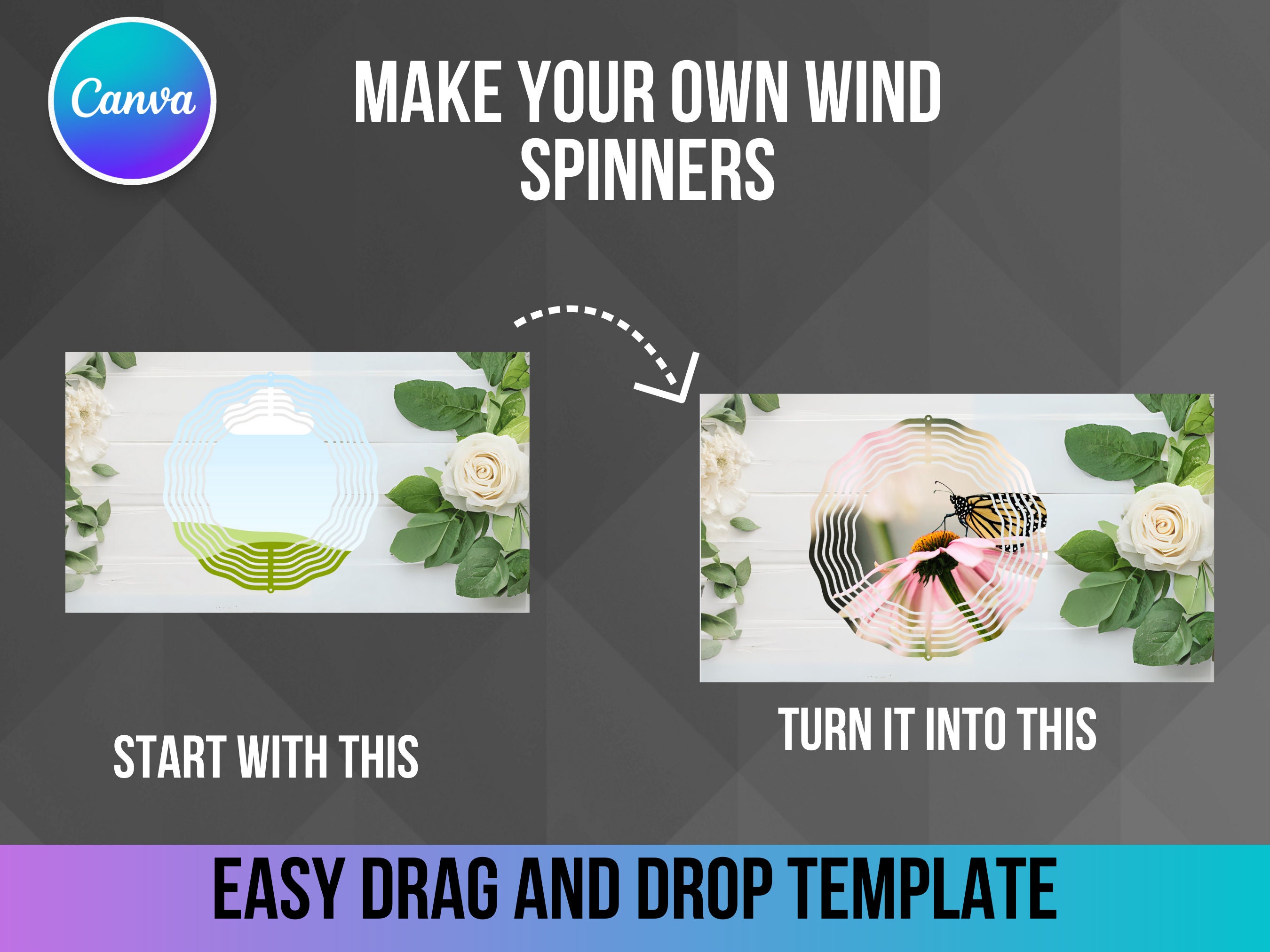 Wind Spinner Mockup Template Bundle, Four Seasons, Outdoor, Floral ...