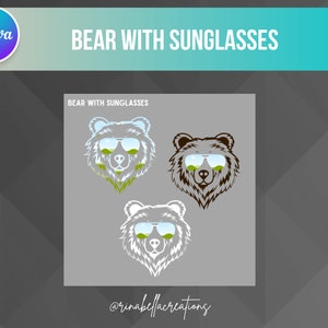 Bear Canva Frames, Bears, Mama Bear and Cub, Sunglasses, Bear Bundle ...