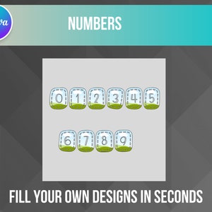 Canva Frame Numbers and Symbols, Editable Template, Canva Frame Stitch ...