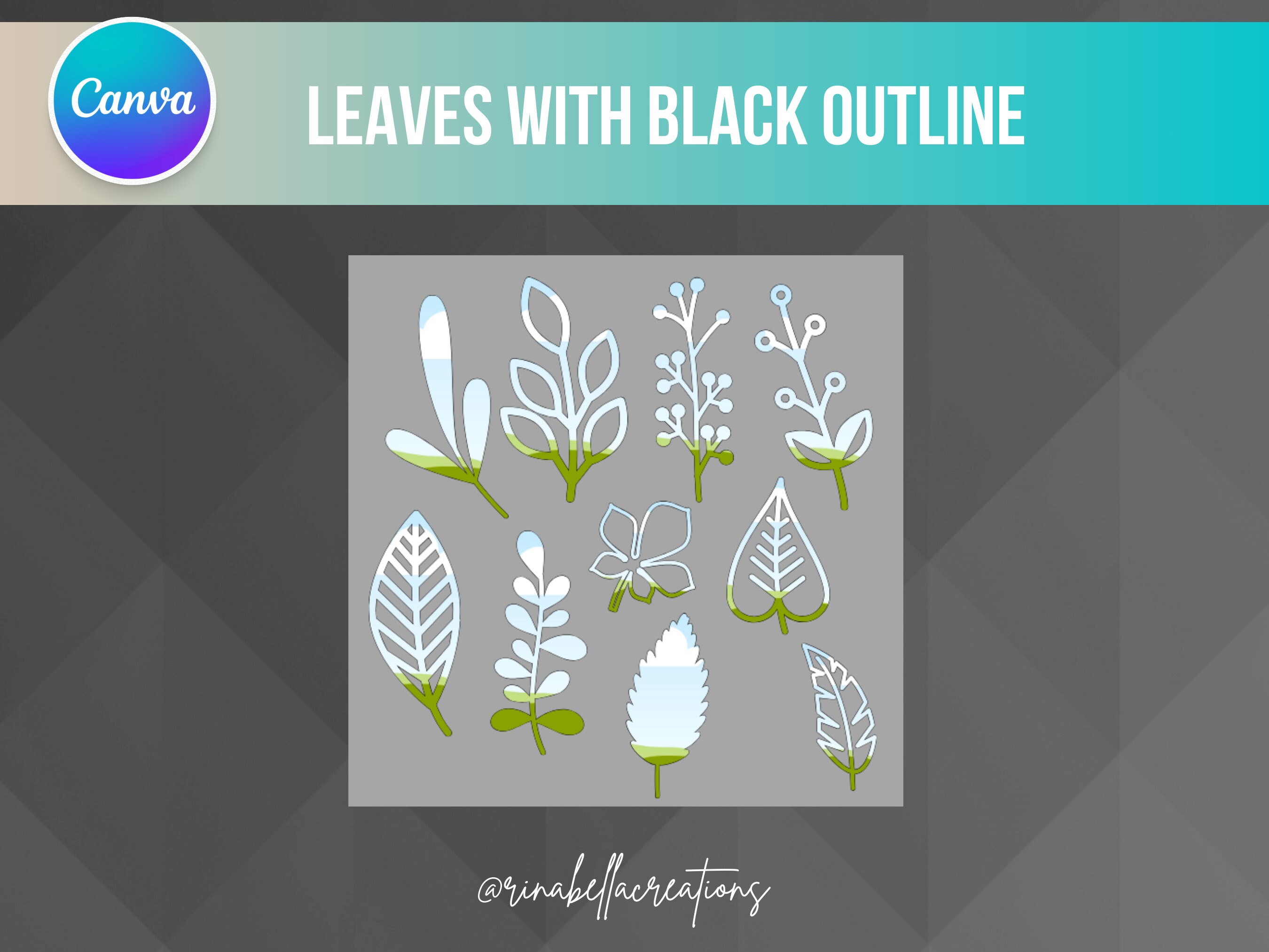 Canva Frame Leaves, Editable Template, Canva Frame Foliage, Fill Your ...