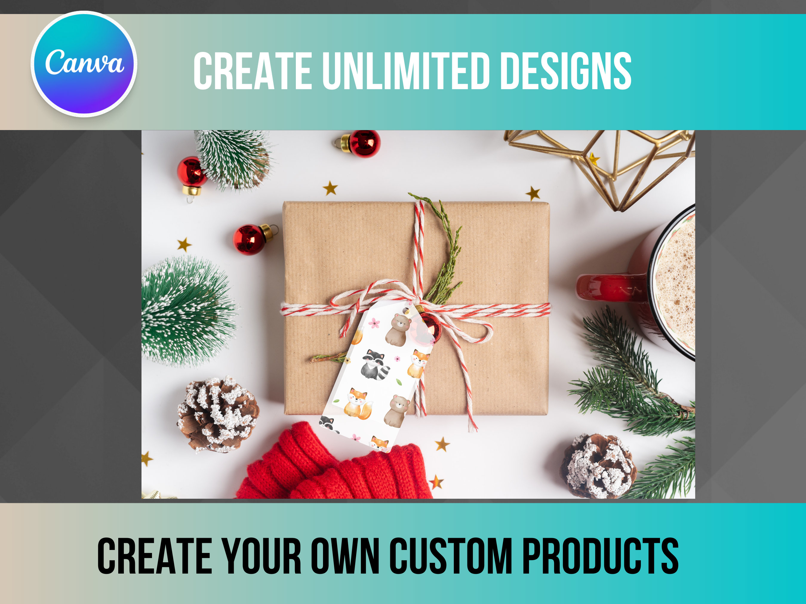 Make Your Own Gift Tag, Bundle Canva Frame Template, Editable Templates ...
