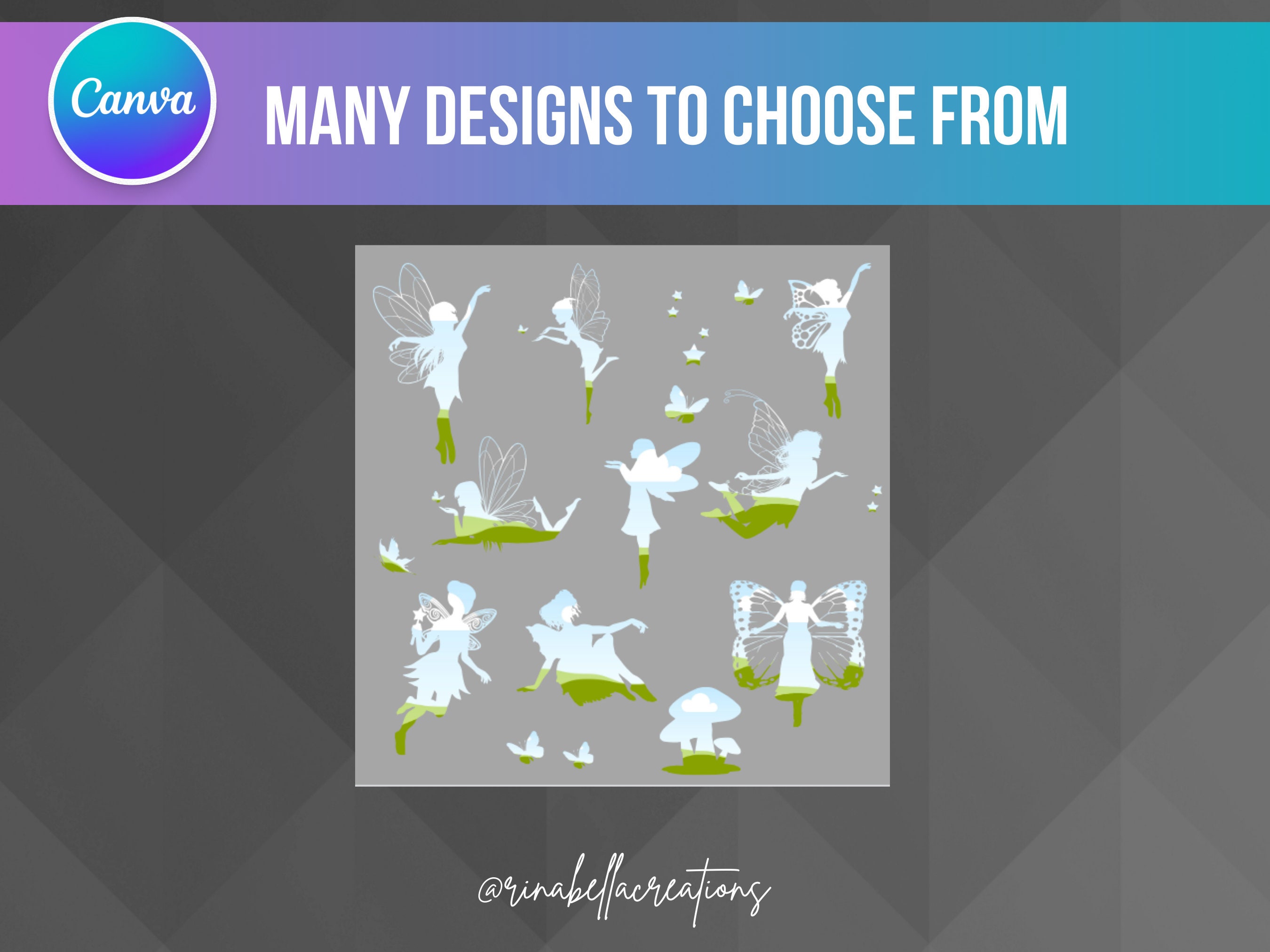 Fairy Canva Frames, Garden Fairies Bundle Canva Frame Template ...