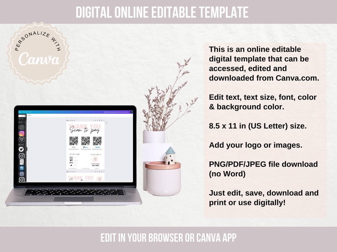Invoice Template Editable, Small Business Custom Order Form Printable ...