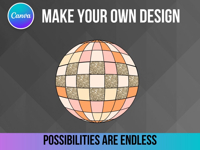Canva Frames Disco Ball Photo Frames Design, Editable Template, Canva ...