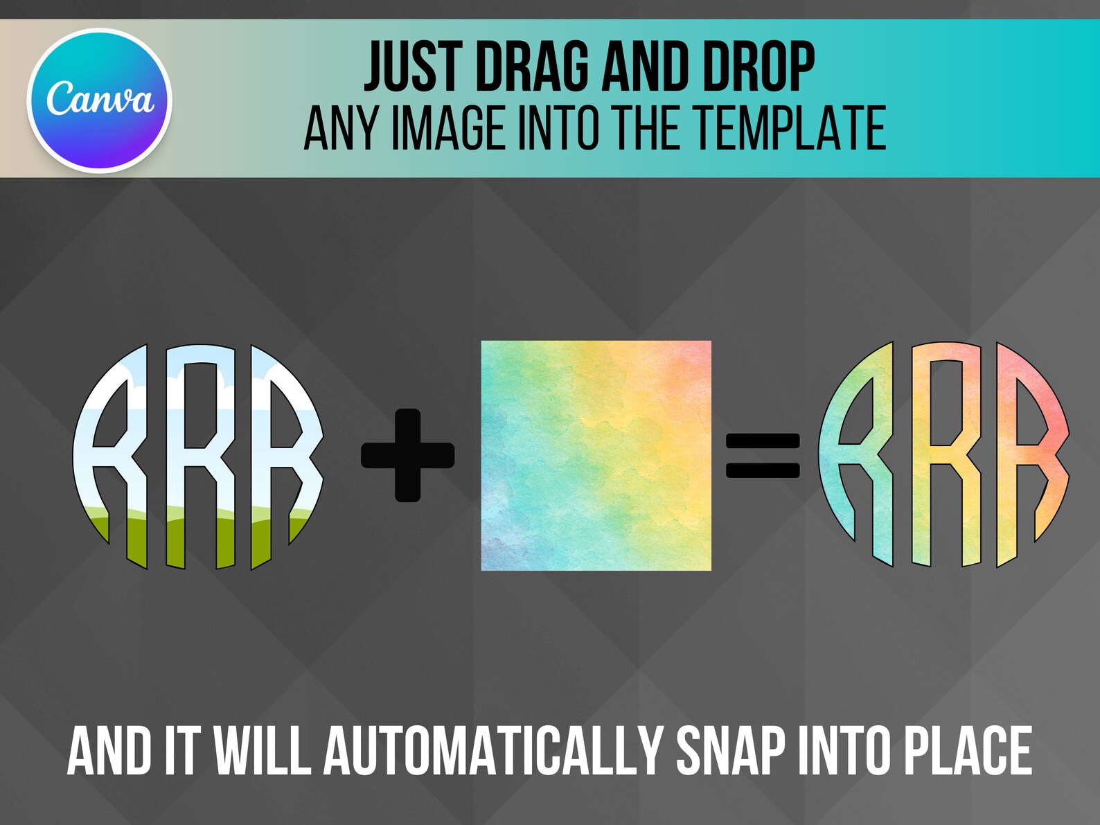 Canva Frame Monograms, Editable Template, Canva Frame Circle Monograms ...