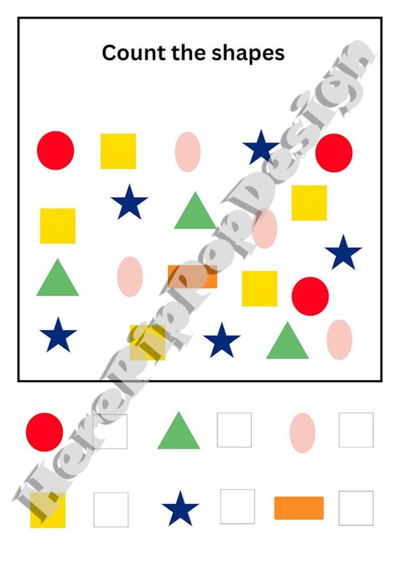 Counting Shapes,shape Counting,eyfs,preschool,kindergarten - Etsy