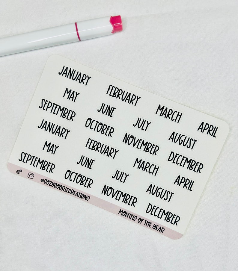 Planner Stickers Months Bullet Journal Months Daily To-do Lists Monthly ...