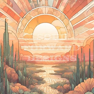 Mosaic Path Modern Art Nouveau Digital Print - 11x14 - Etsy