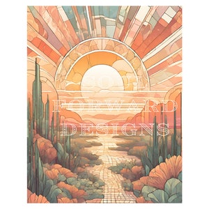 Mosaic Path Modern Art Nouveau Digital Print - 11x14 - Etsy