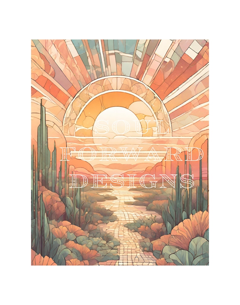 Mosaic Path Modern Art Nouveau Digital Print - 11x14 - Etsy