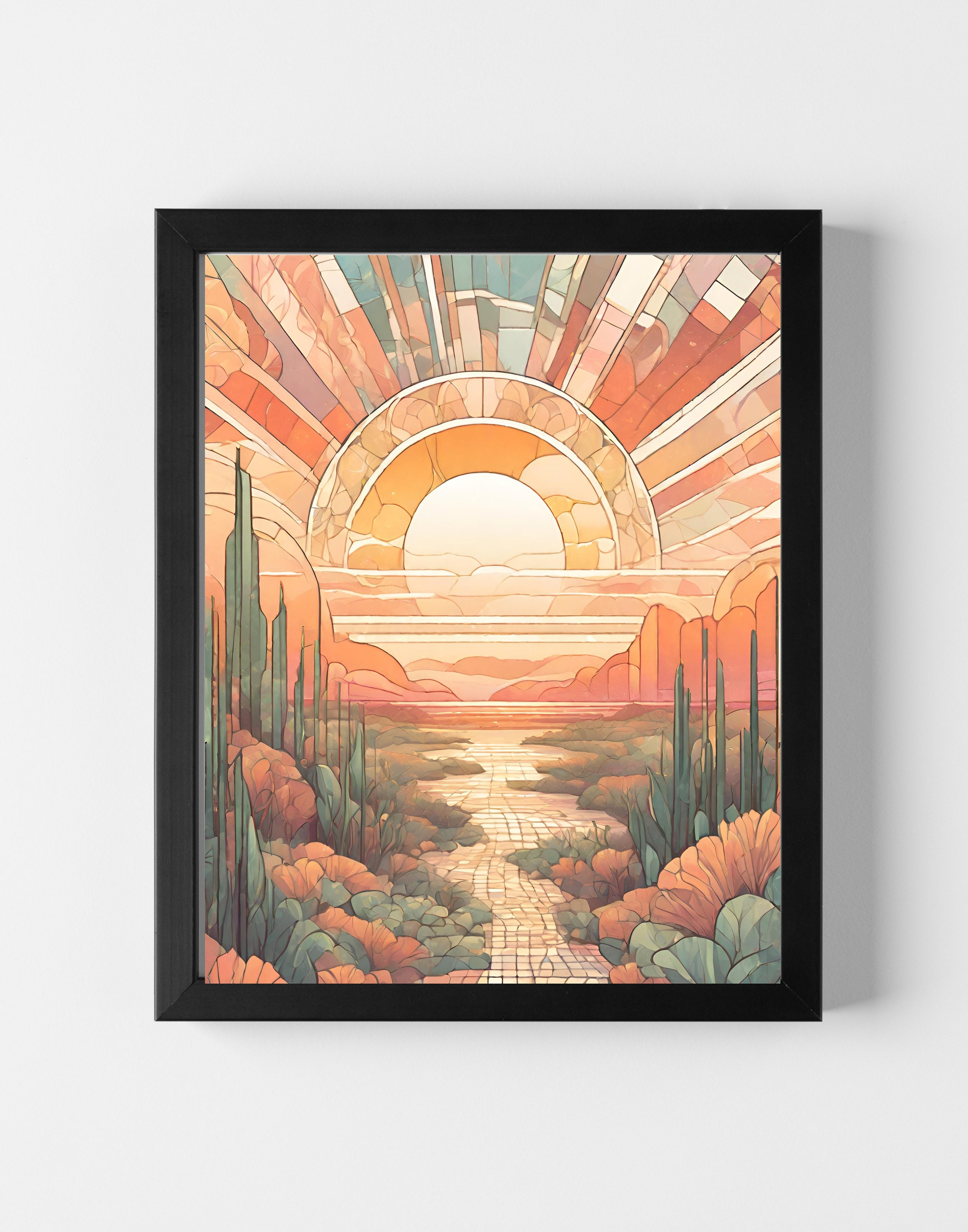 Mosaic Path Modern Art Nouveau Digital Print - 11x14 - Etsy