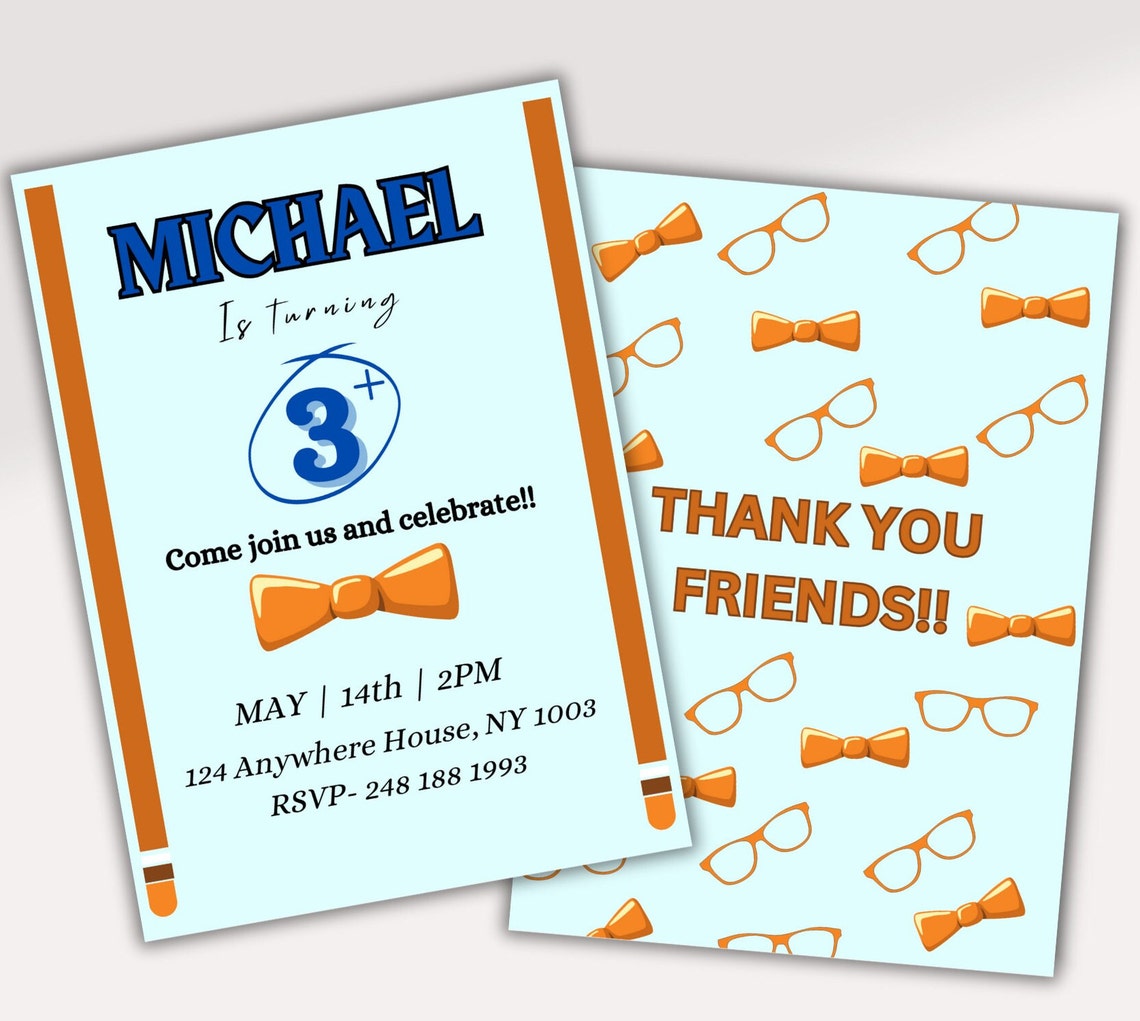 School Birthday Invitation, Kids Theme Invitation, Boy Invitation ...