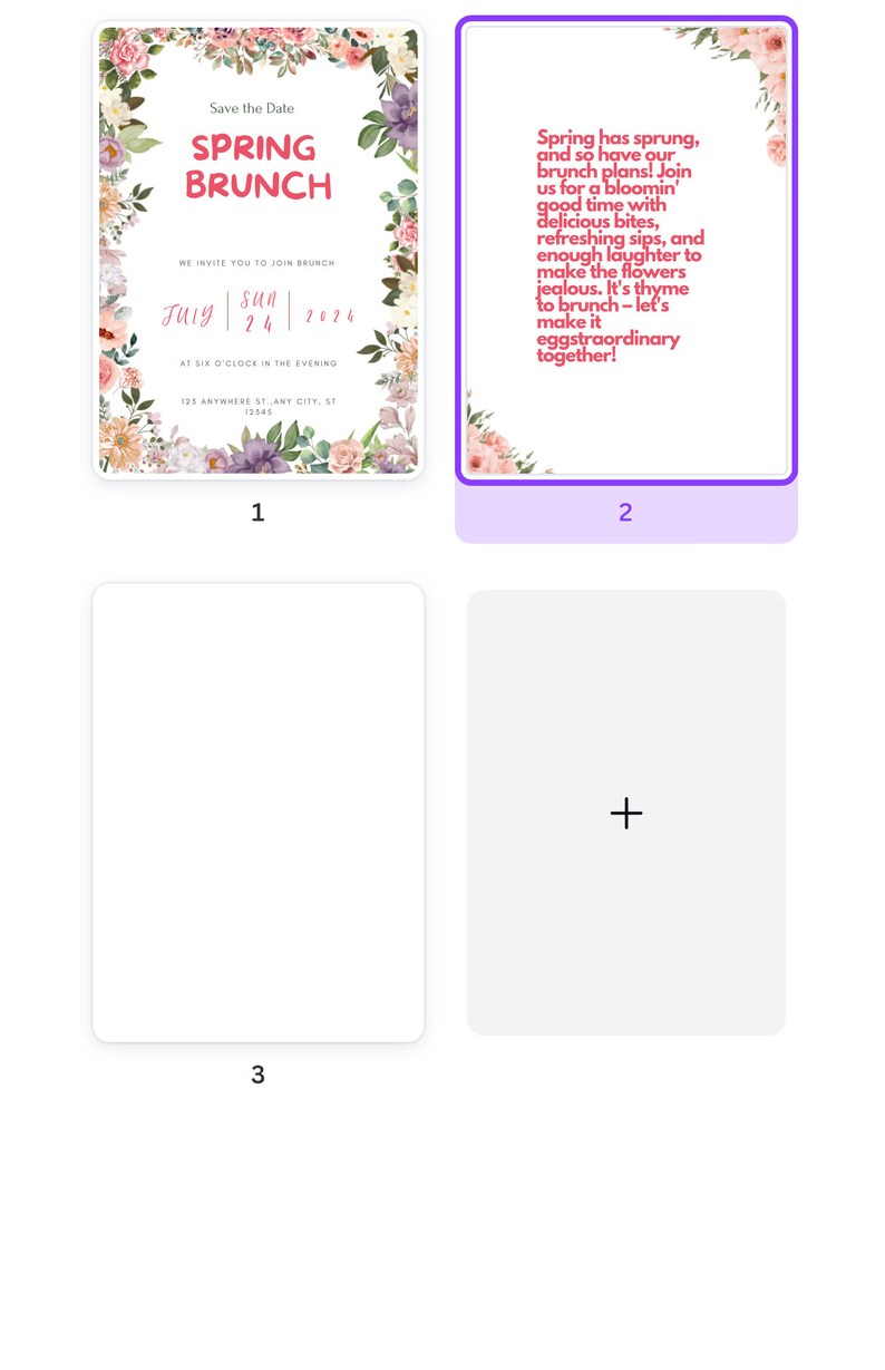 Spring Brunch Invitation, Easter Spring Brunch, Digital Invitation ...