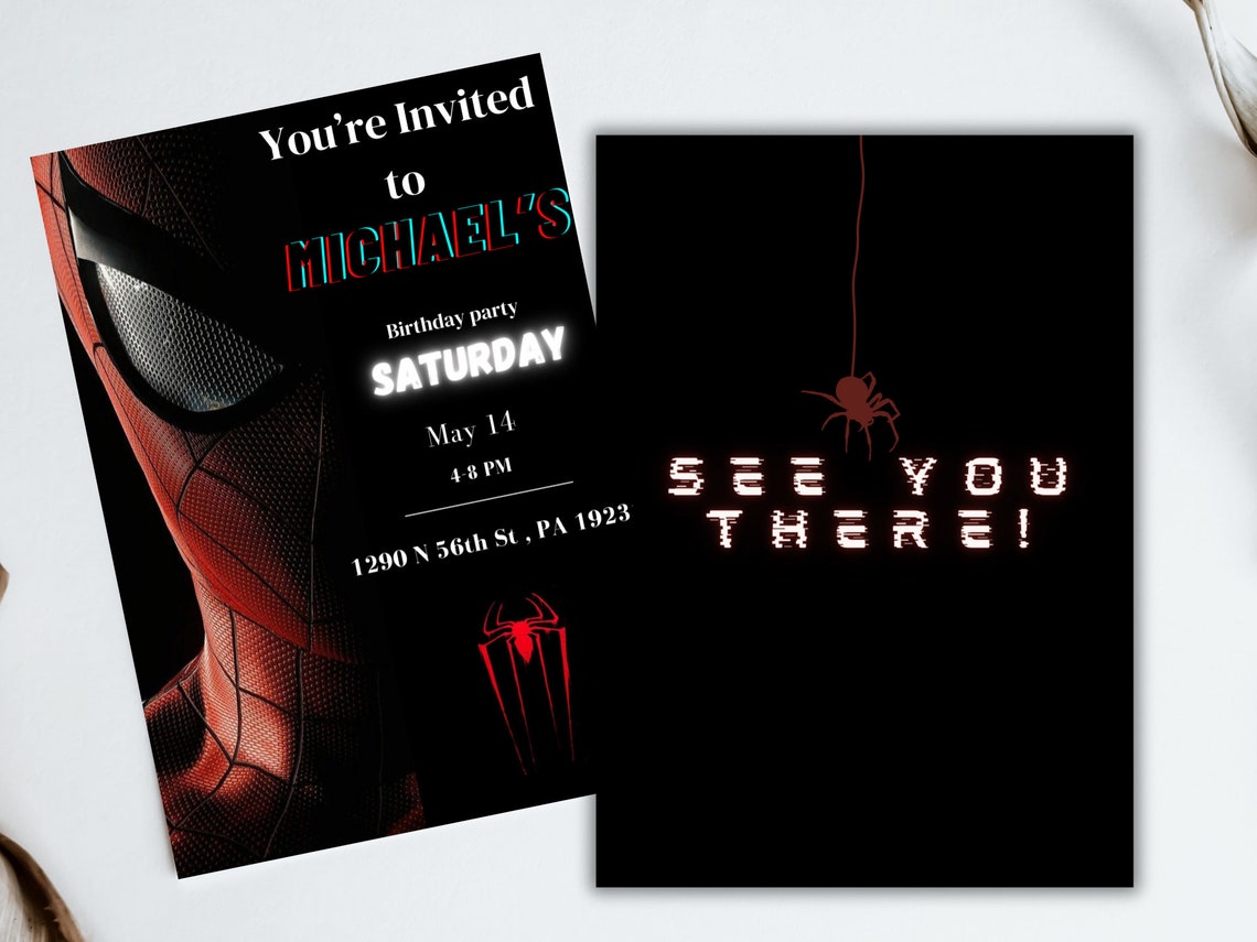 Spiderman Birthday Invitation, Spidey Birthday Invitation, Editable ...
