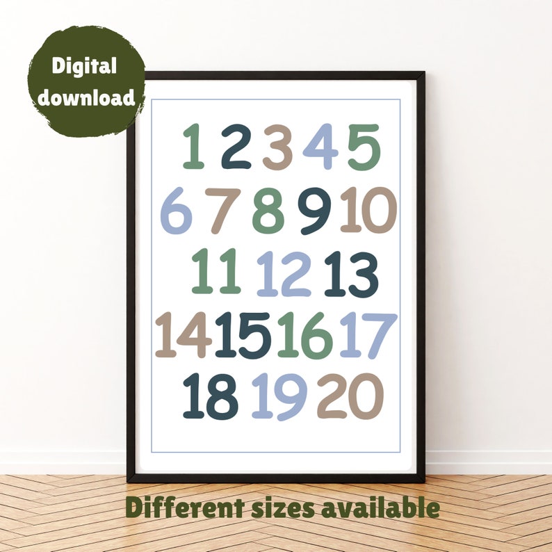 Numbers 1 - 20 Pastel Green Poster - Math - Flash Cards - Homeschool ...