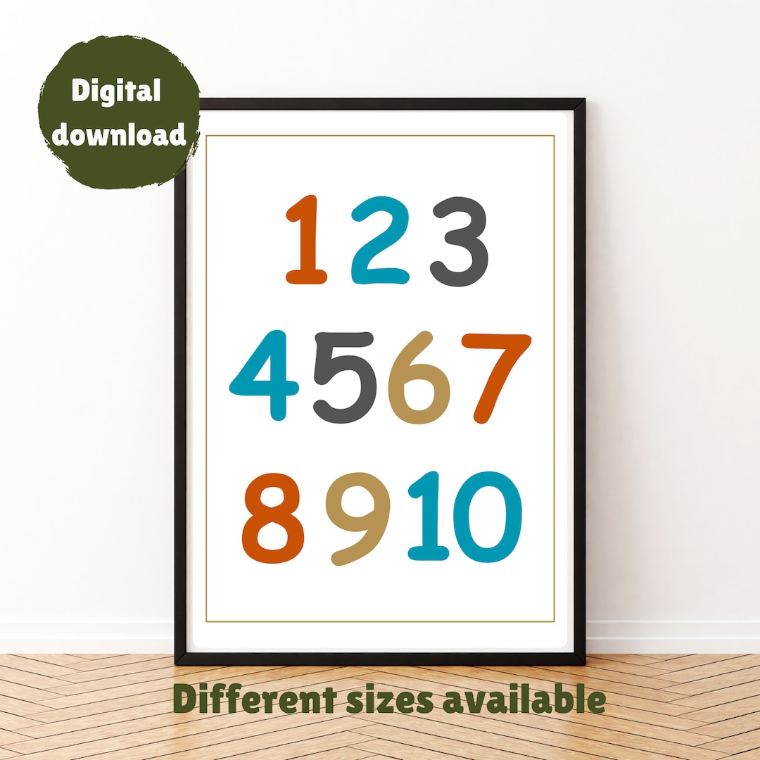 Numbers 1 - 10 Poster - Math - Flash Cards - Homeschool - Numbers Print ...