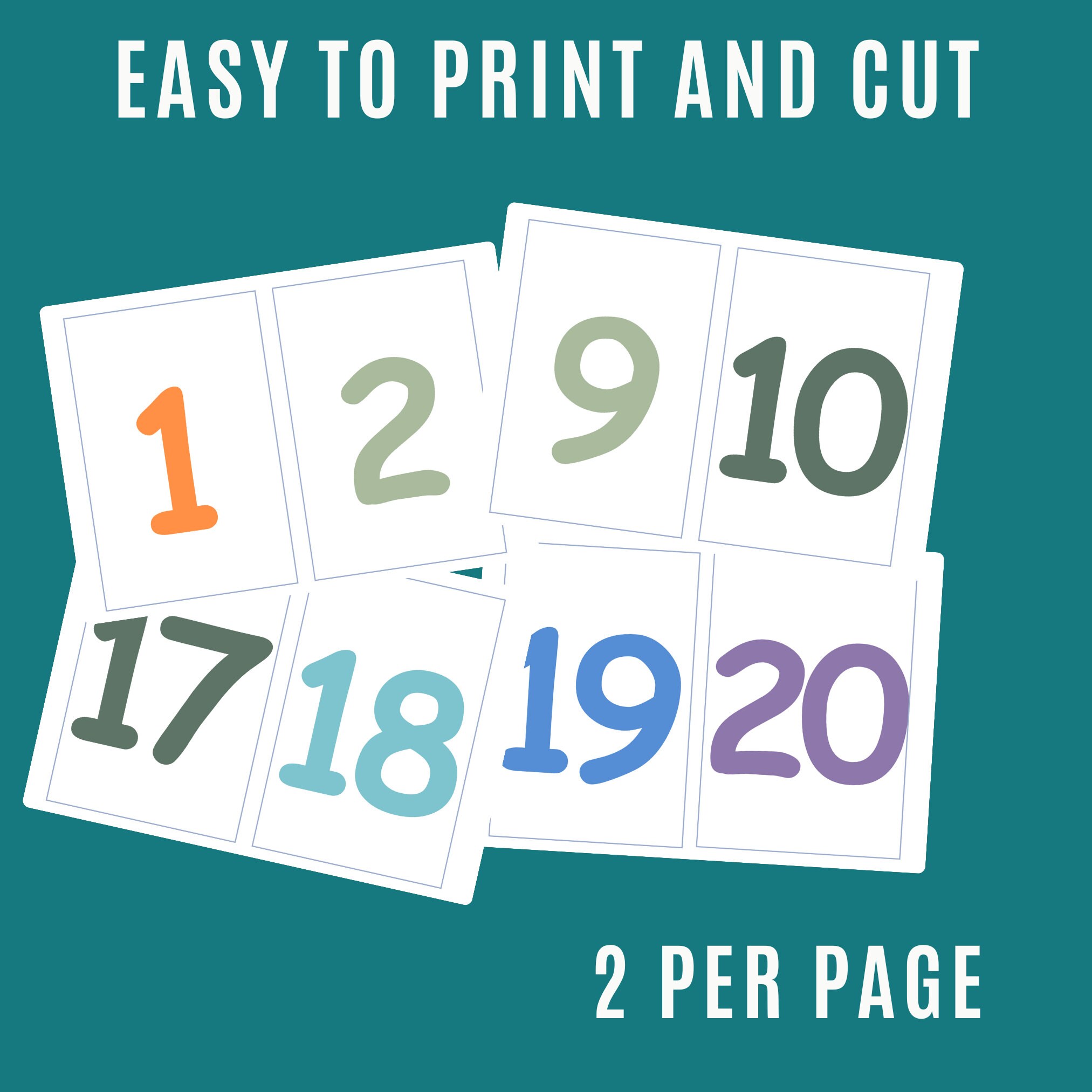 Numbers 1 - 20 Bright Poster - Math - Flash Cards - Homeschool ...