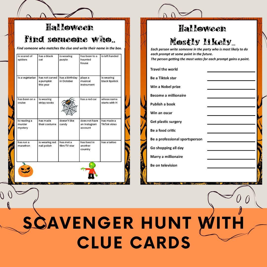Halloween Printable 20 Game Bundle | Halloween Party Games | Games for ...