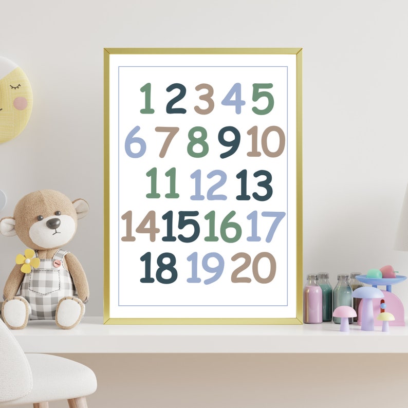 Numbers 1 - 20 Pastel Green Poster - Math - Flash Cards - Homeschool ...