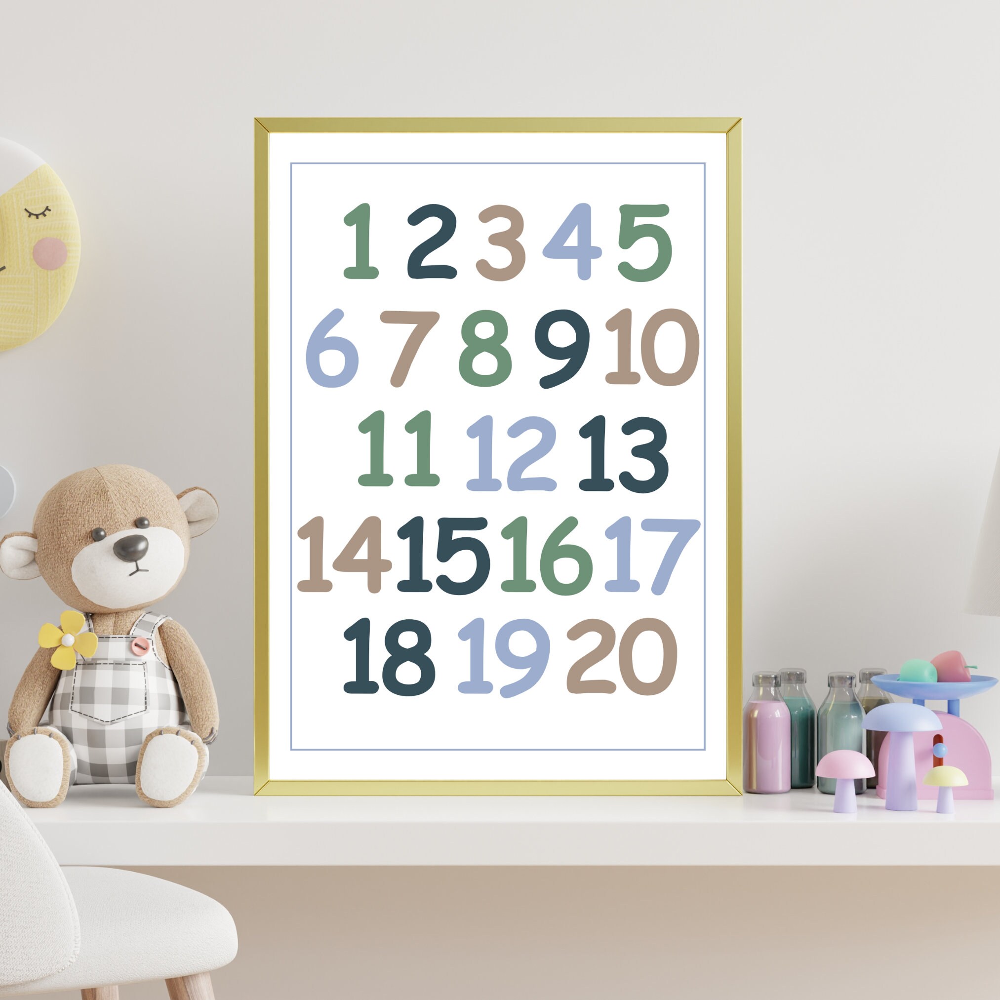 Numbers 1 - 20 Pastel Green Poster - Math - Flash Cards - Homeschool ...