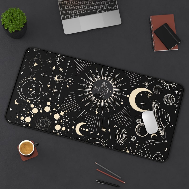 Black Simple Witchery Desk Mat: Magical Designs Perfect for Gamers ...