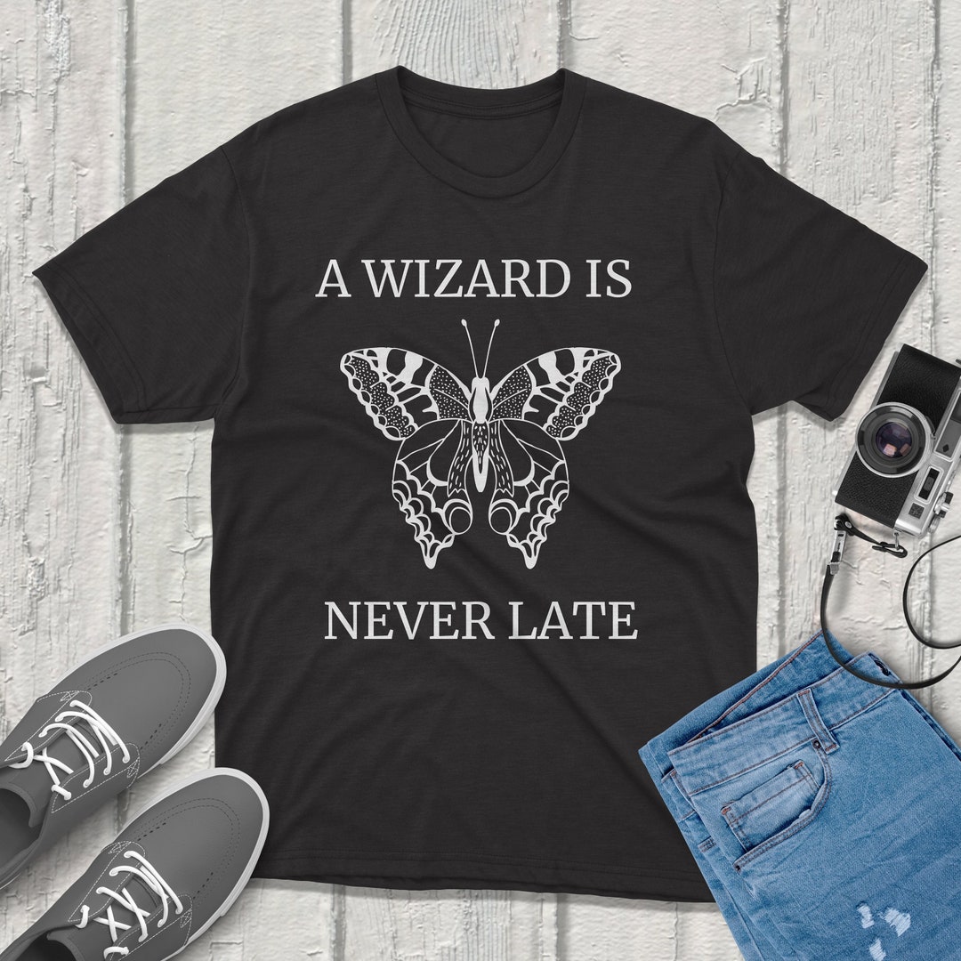 A Wizard is Never Late Meme Vintage Funny Silly T-shirt Graphic Tee ...