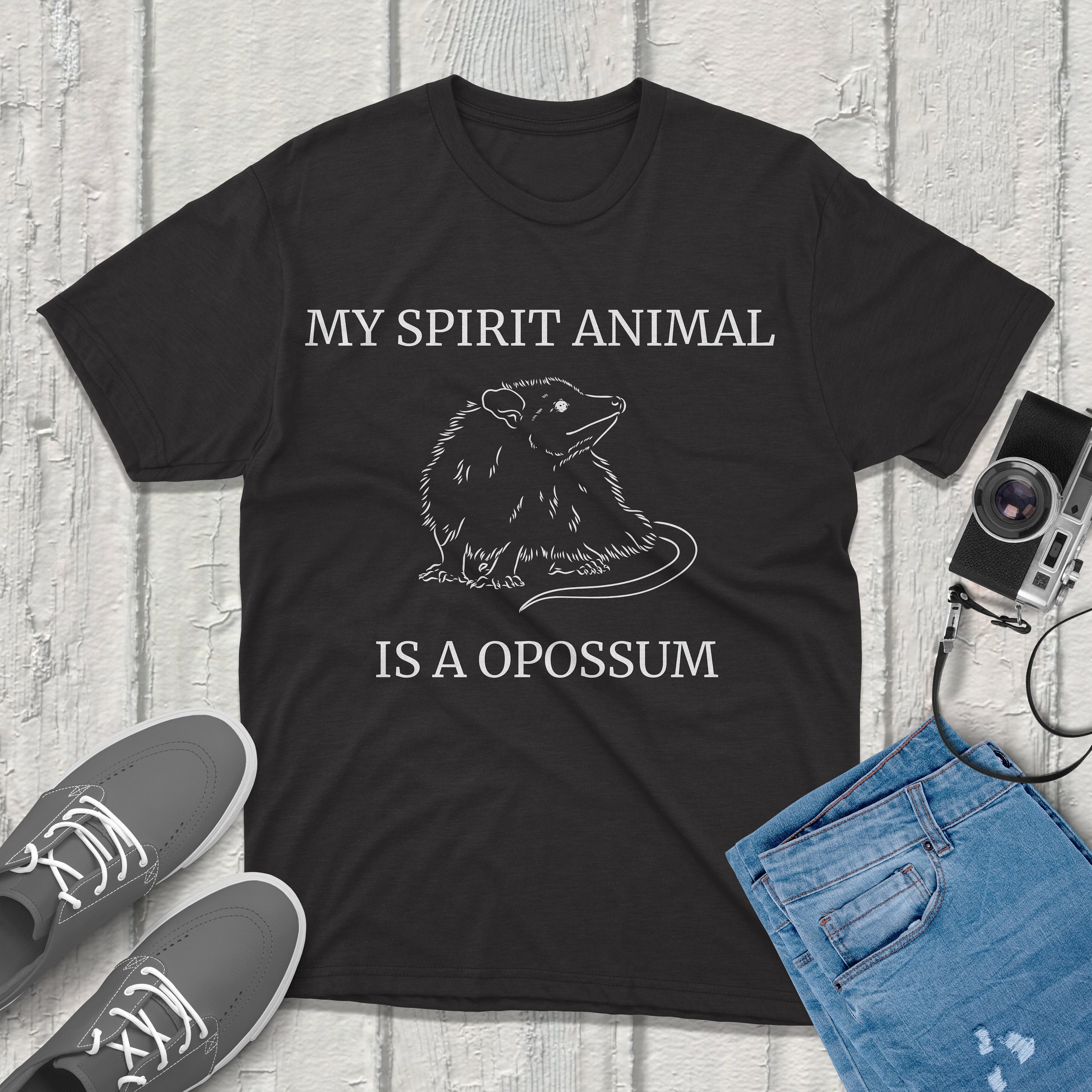 My Spirit Animal is a Opossum Meme Vintage Funny Silly T-shirt Graphic ...