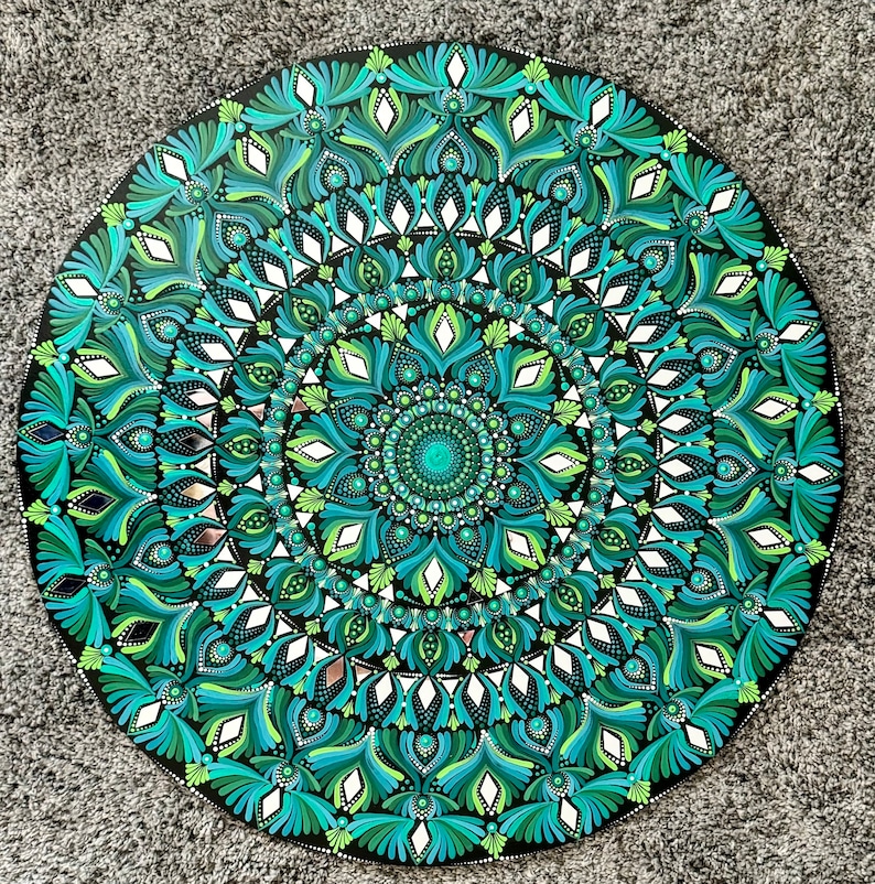 24" Hand Painted Mandala - Etsy