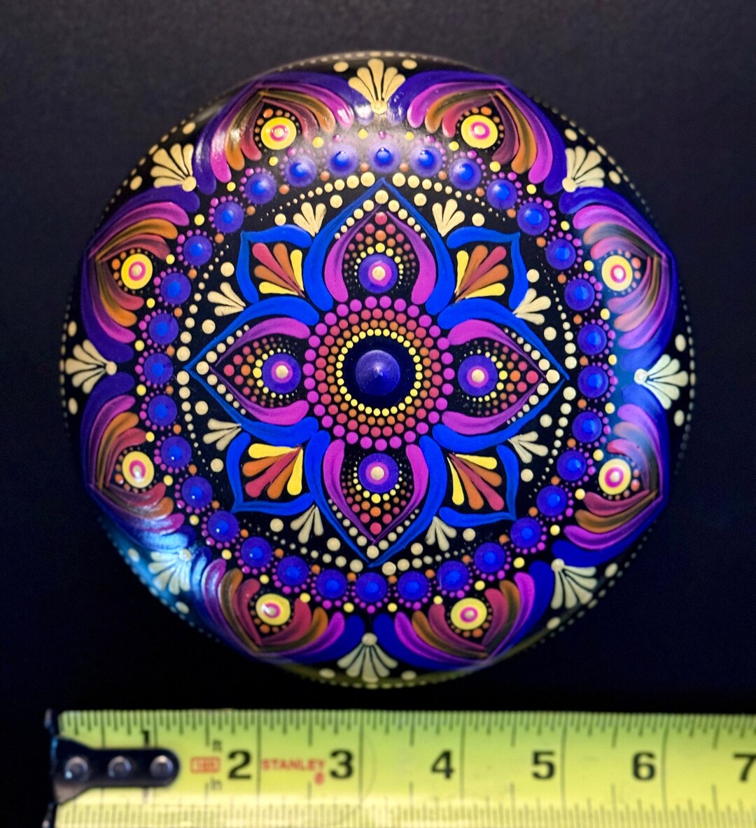 Hand Painted Mandala Rock - Etsy
