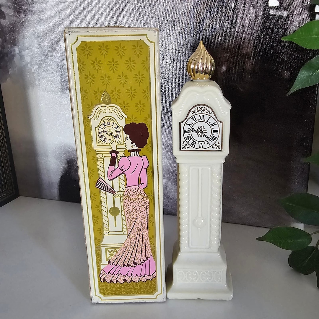 Vintage Avon Grandfather Clock Perfume Decanter Original Box Fragrance ...