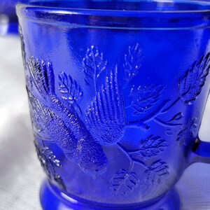 Antique Robin in Tree Cobalt Blue Mug Mosser Glass Bryce Bros EAPG ...