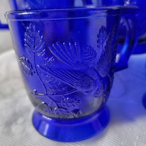 Antique Robin in Tree Cobalt Blue Mug Mosser Glass Bryce Bros EAPG ...