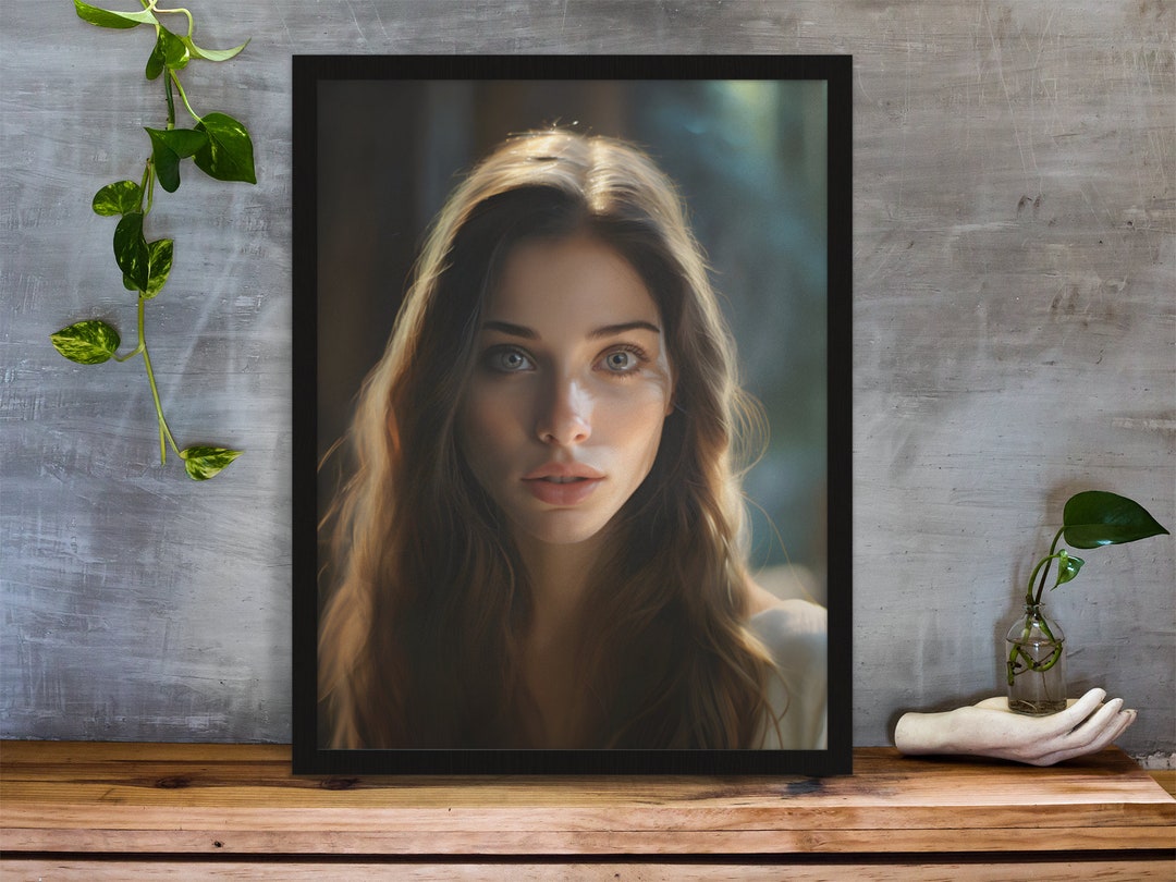 Luminous Gaze - A Captivating Digital Portrait - Etsy