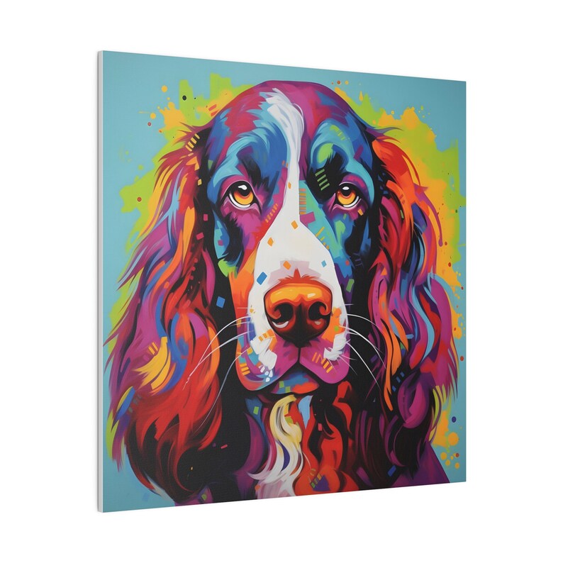 Colorful Dog Wall Art Springer Spaniel Canvas Print Vibrant Pet Lover ...