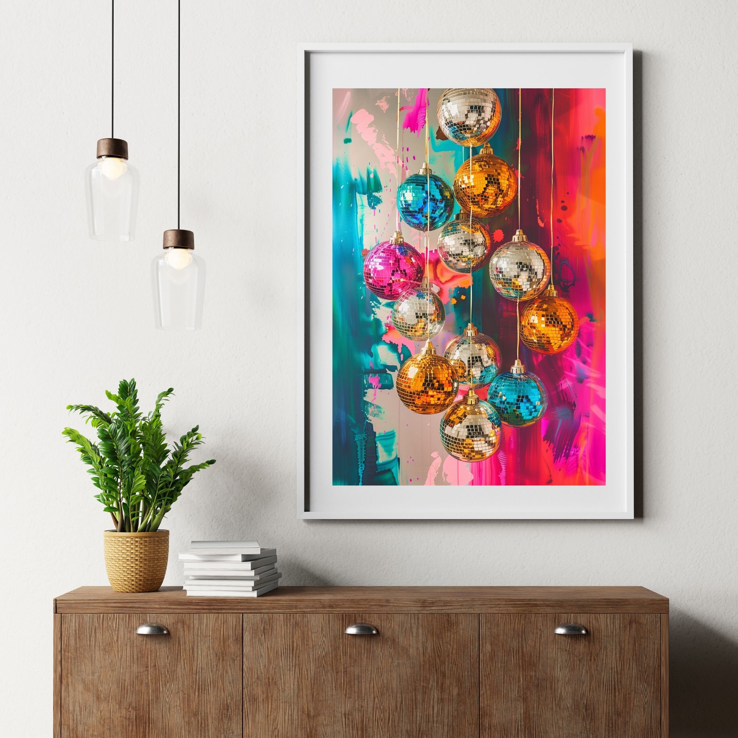 Disco Disco Illustration of Disco Balls. Vintage and Retro Poster. Wall ...