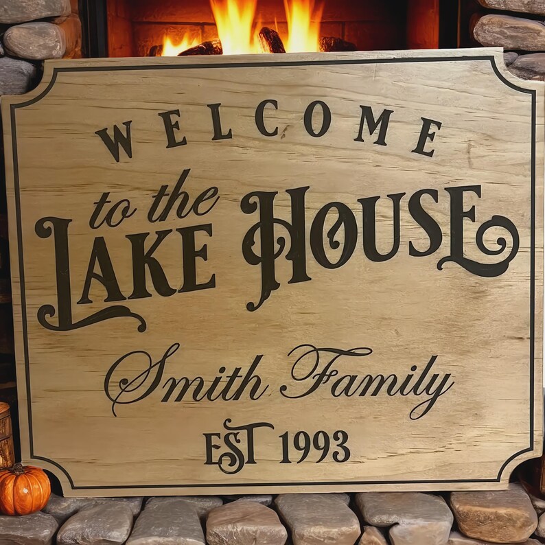 Personalized Wooden Lake House Dock Sign - Custom Family Name Camp ...