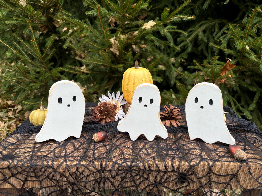 Wooden Ghost Trio, Halloween, Painted Fall Decor, Spooky Accents ...