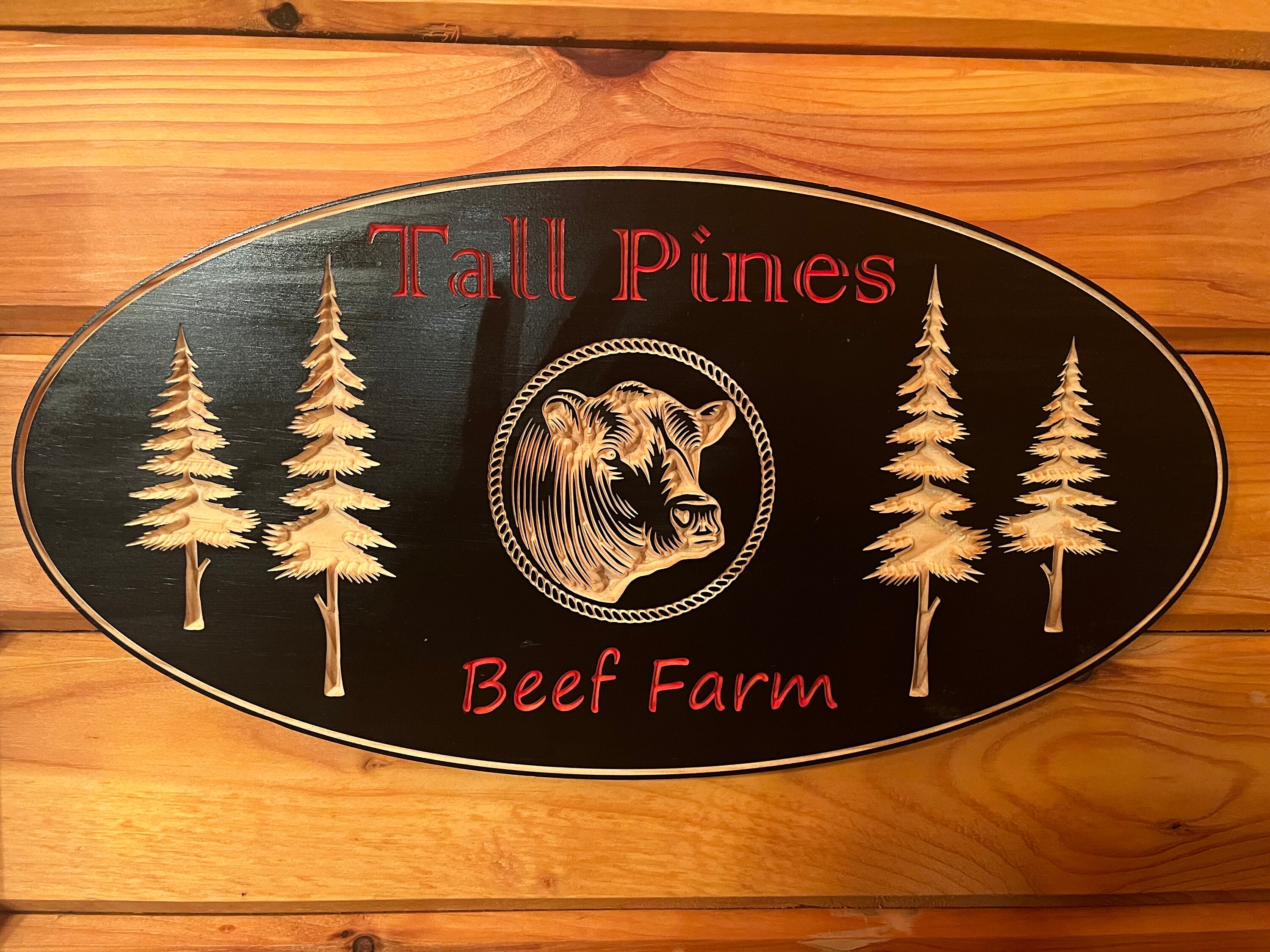 Custom Beef Farm Sign Twin Pines Personalized Gift for Dad, Mom ...