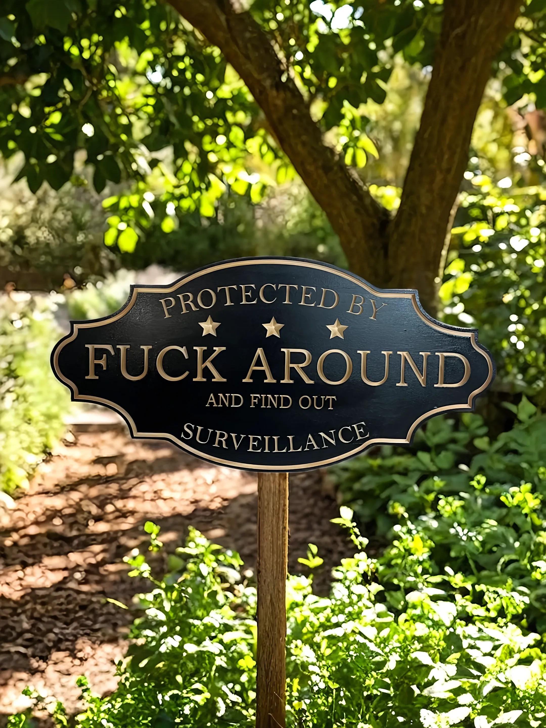 Witty Wooden Warning Sign: Handcrafted Home & Garden Humor - Etsy