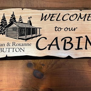 Personalized Rustic Wooden Cabin Sign: Custom Family Name Outdoor Decor ...