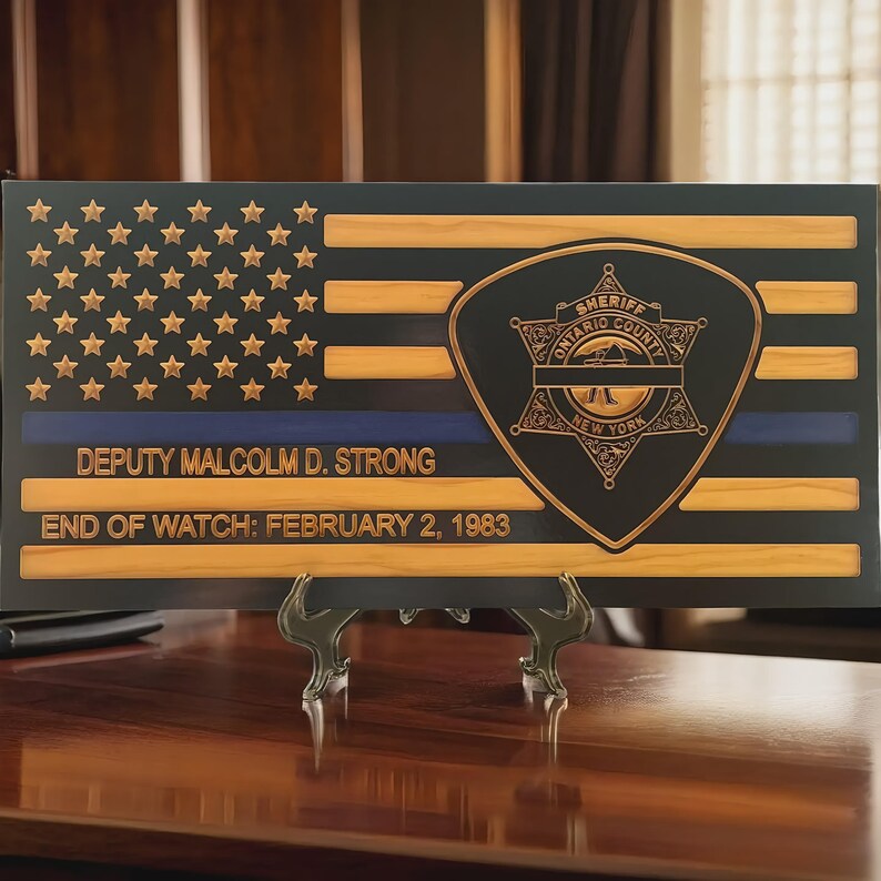 Personalized Thin Blue Line Police Flag: Custom Badge for Law ...