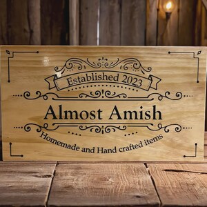 Personalized Rustic Wooden Business Sign: Hand-painted Custom Signage ...