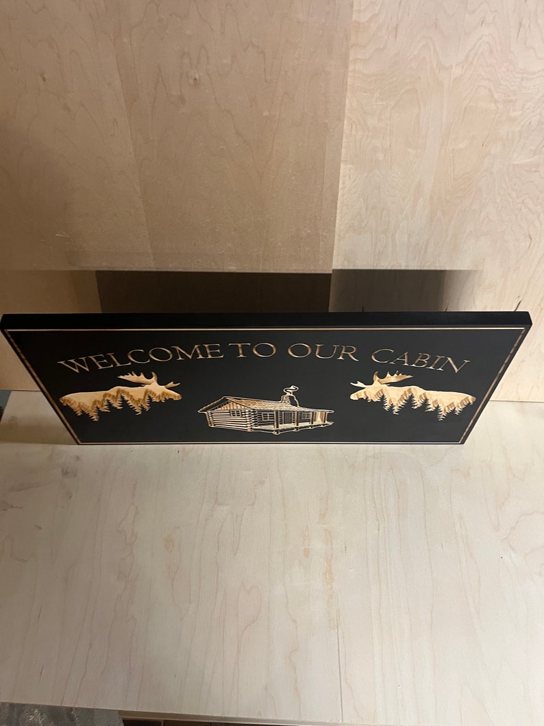 Rustic Wooden Moose Welcome Sign for Cabin, Camp & Outdoor Decor ...