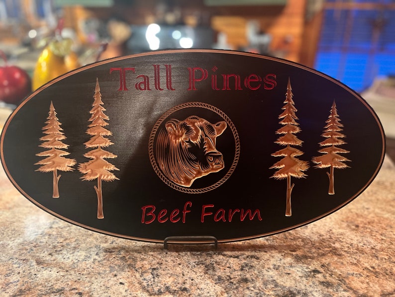 Custom Beef Farm Sign Twin Pines Personalized Gift for Dad, Mom ...