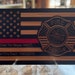 Personalized Fireman Flag, Fire Chief, Wooden Flag, Engraved Flag, Fire ...